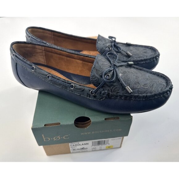 Børn | Shoes | Boc Loafers Womens 1 Blue Tooled Leather Embossed Slip ...